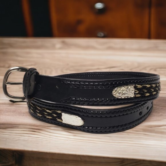 Double S Belt Collection | Accessories | Ss Double S Black Leather ...